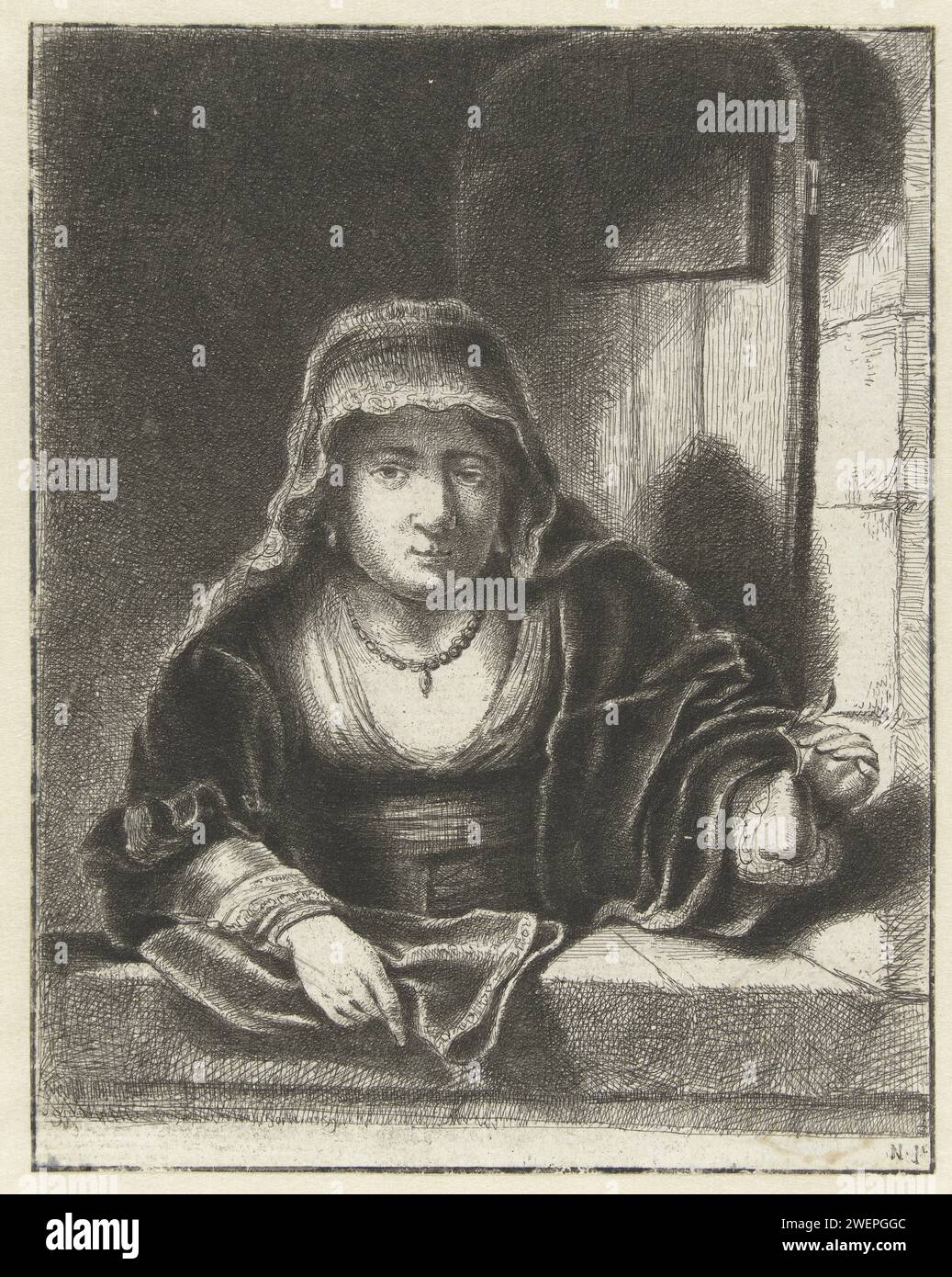 Woman with a Peer, Anonymous, After Ferdinand Bol, 1700 - 1799 print ...