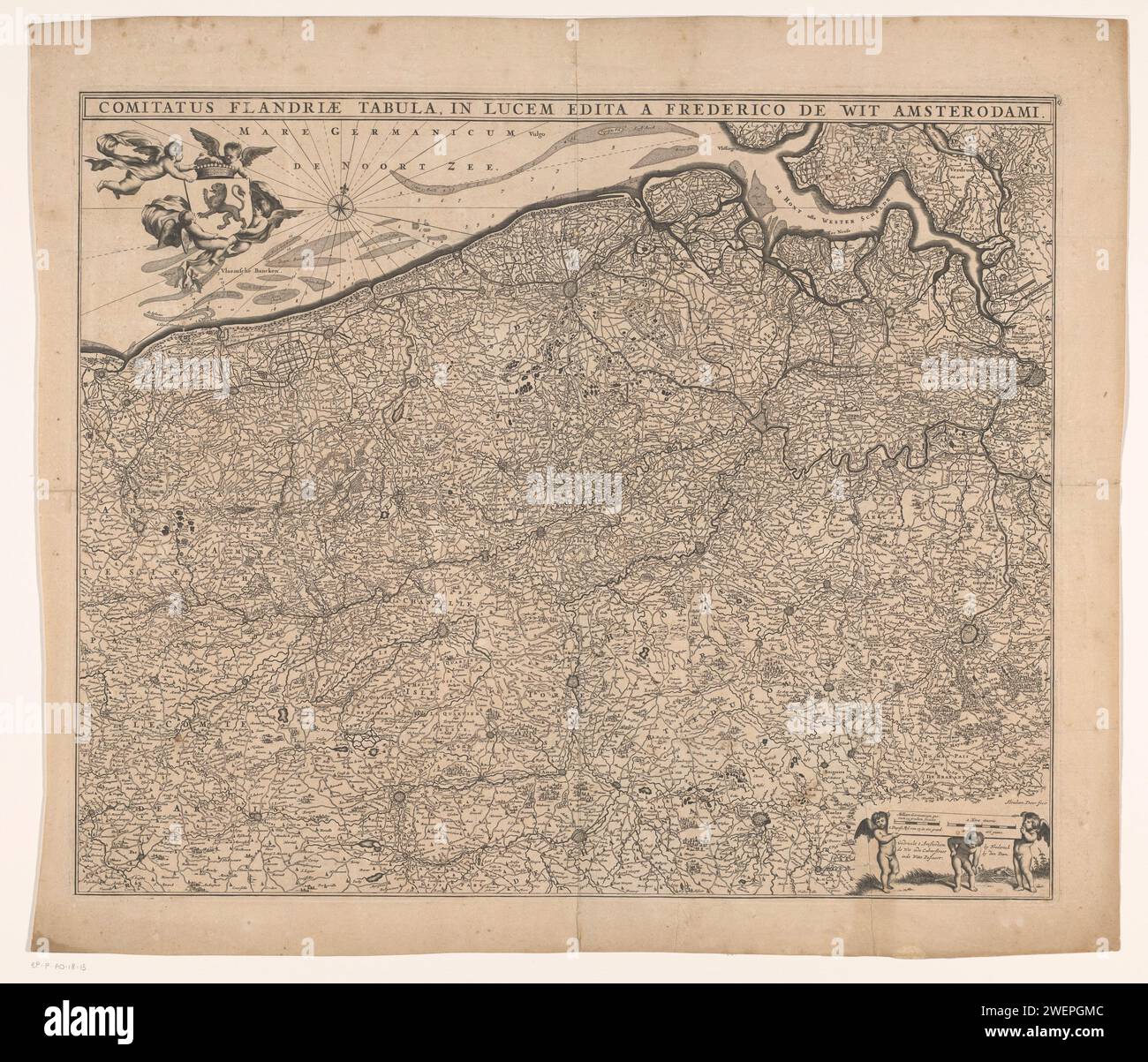 Map of the Graafschap Vlaanderen, Abraham Jansz. Door, 1671 - 1710 ...