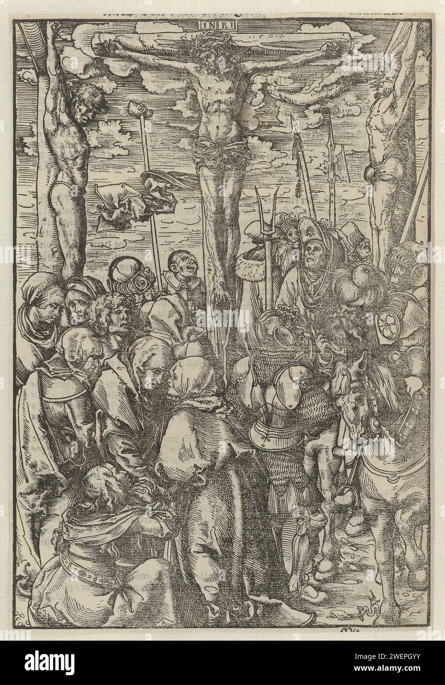 The Crucifixion, 1540 print Eleventh print from a series of fourteen with the passion, used in ...