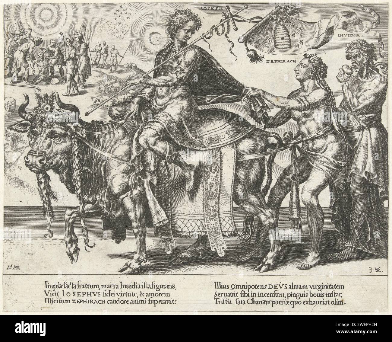 Triumph of Jozef, Dirck Volckertsz. Coornhert, after Maarten van ...