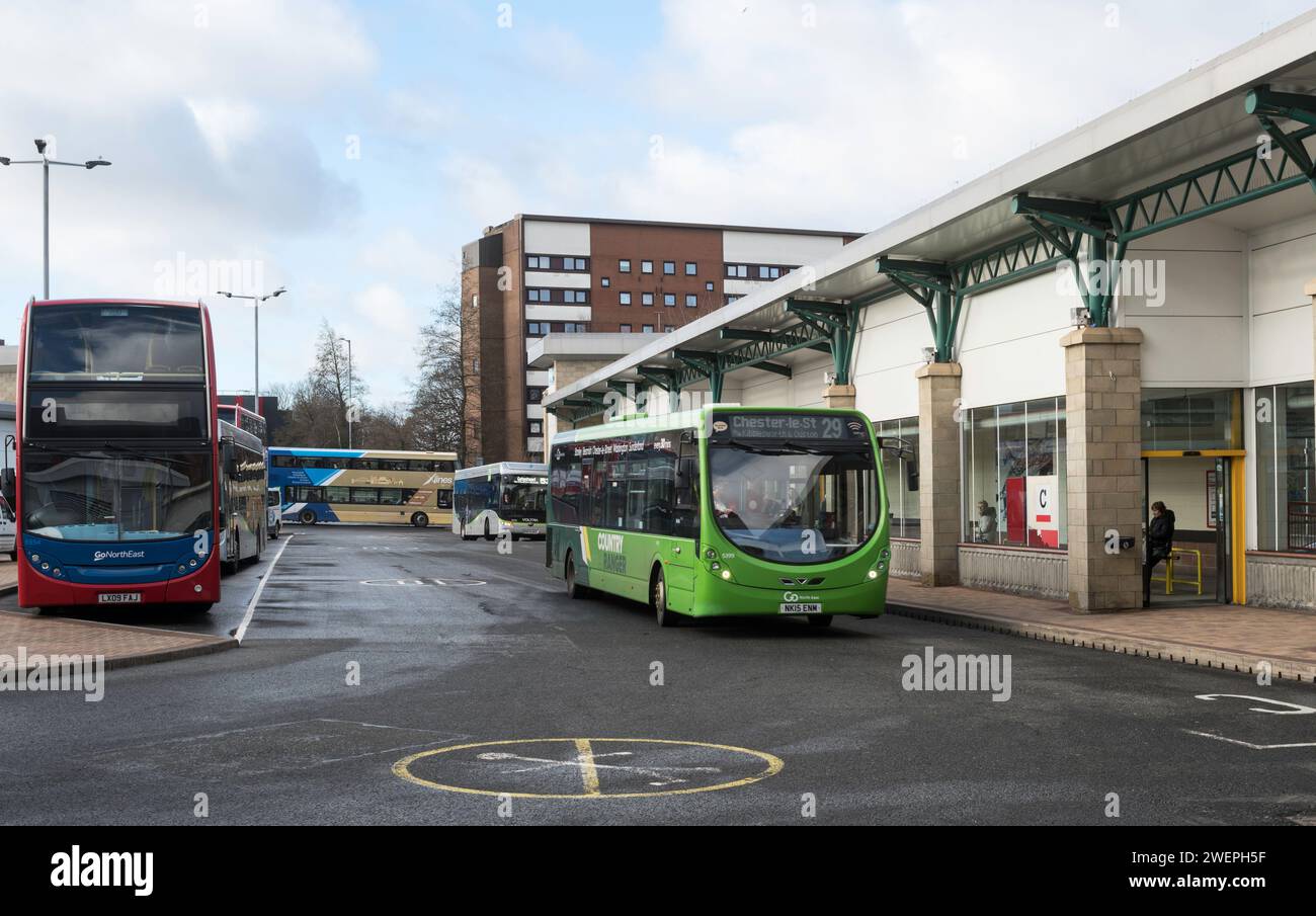 A Go North East bus leaving Gateshead Bus Station, England, UK Stock ...