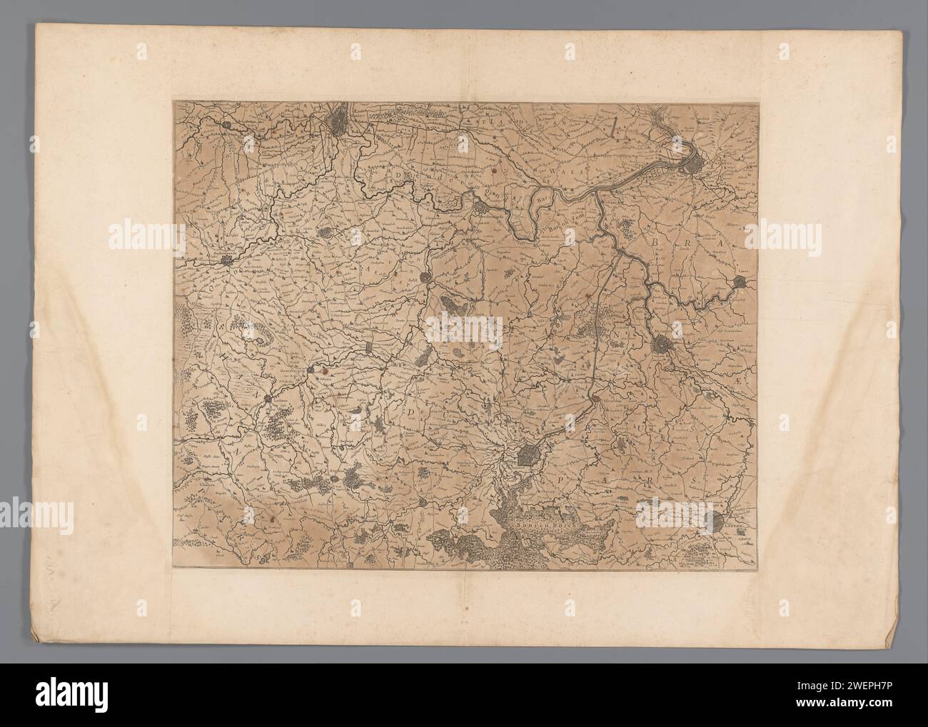 Map of Flanders, Anonymous, 1630 - 1650 print paper etching maps of separate countries or ...