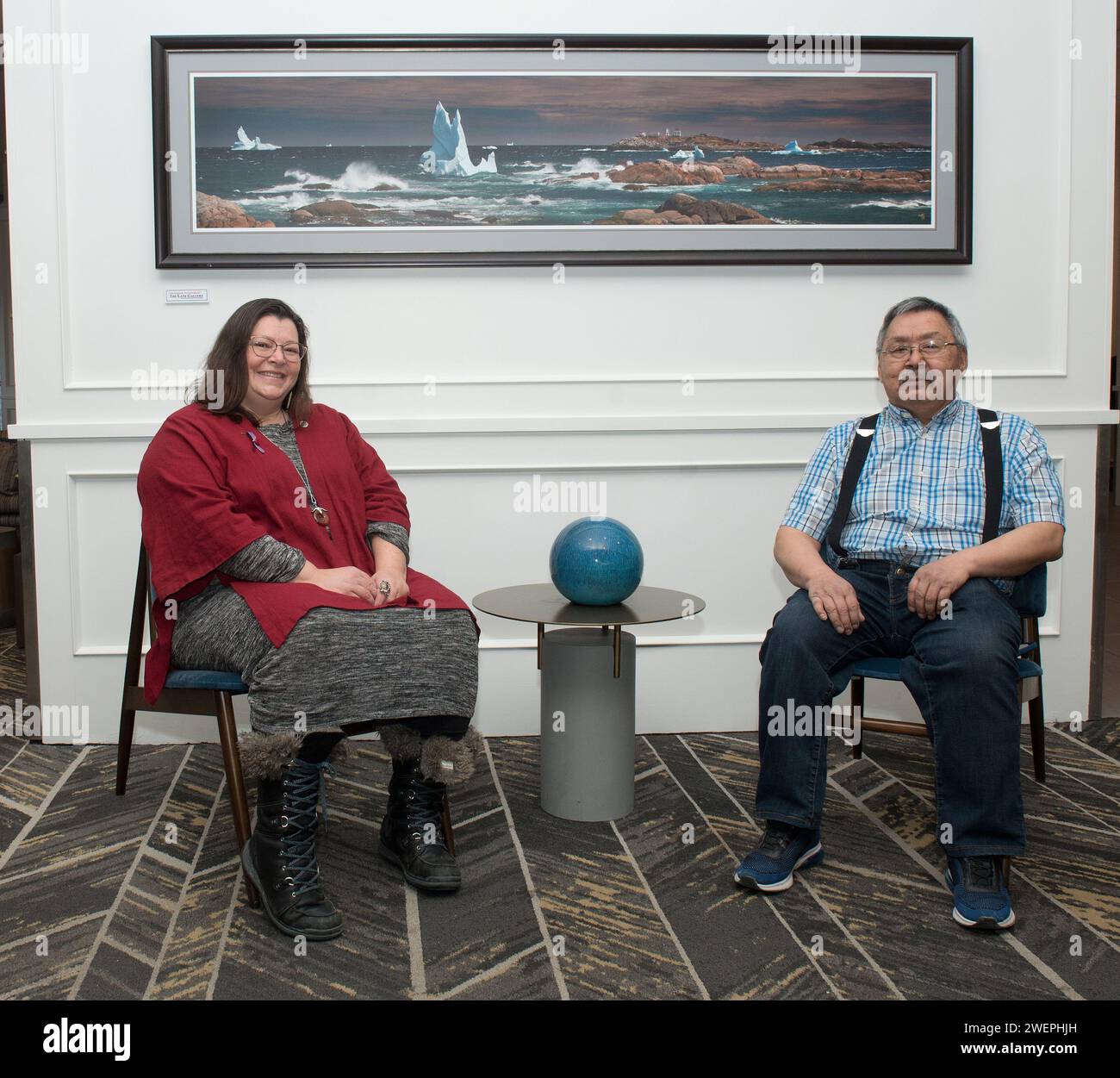 Nunatsiavut Assembly President Johannes Lampe, right, and the federal ...