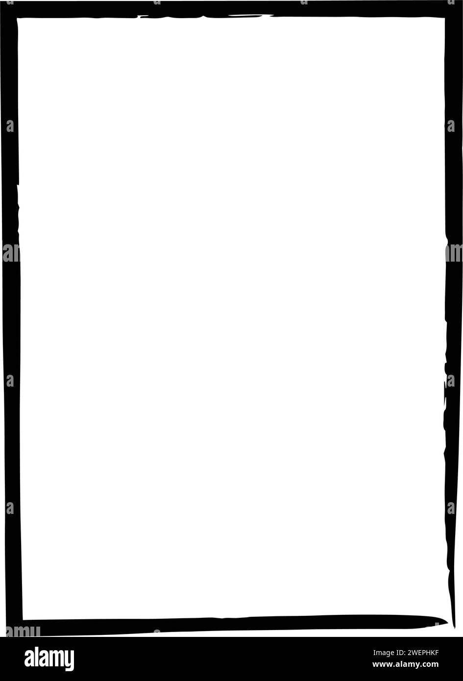 Frame border, grunge shape icon, vertical rectangle decorative doodle ...