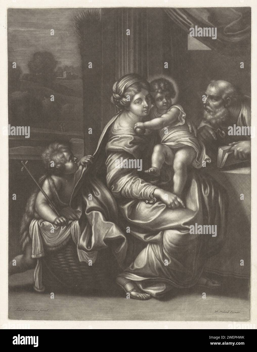 Holy family with Johannes de Boper, Wallerant Vaillant, After Annibale ...