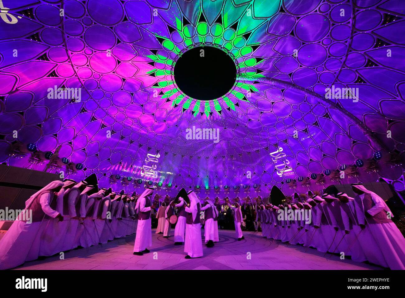 Emirati traditional dancers perform during the Dhai Dubai Light ...