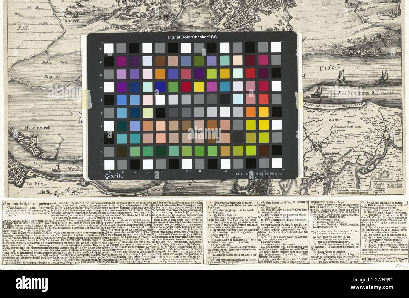 Text sheet at the map of the siege of Bergen op Zoom, 1622, 1622 text sheet Text sheet at the ...