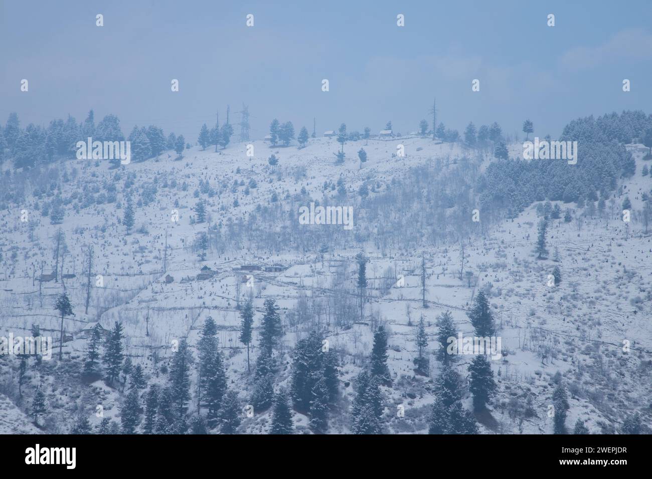 Shopia, India. 26th Jan, 2024. General view of snow-covered mountain at ...