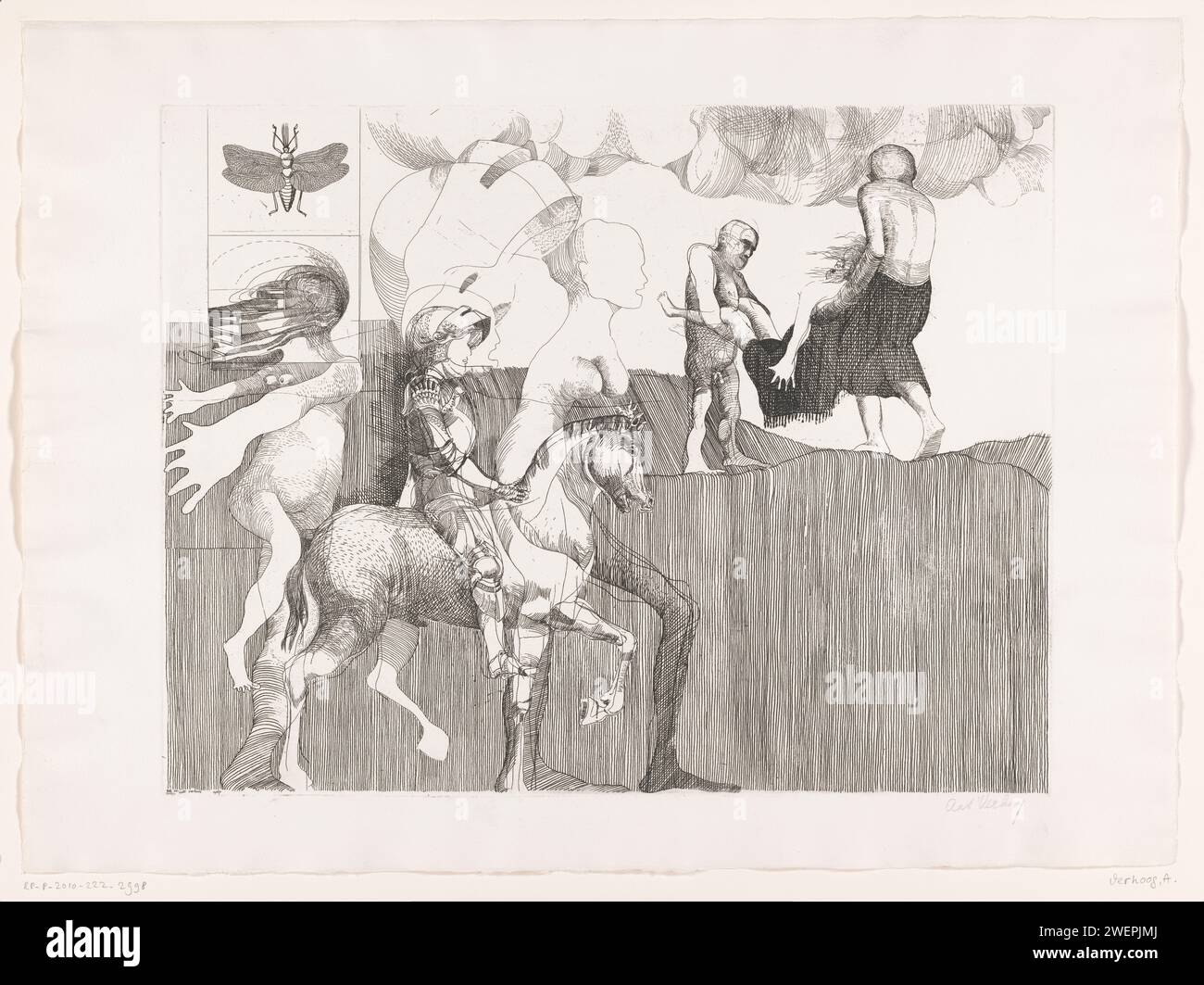 Ridder on horseback and fly, Aat Verhoog, c. 1965 - Before 2009 print ...
