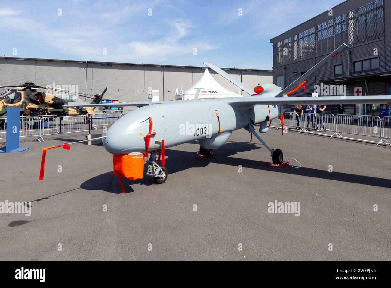 TAI Anka UAV developed by Turkish Aerospace Industries on display at ...