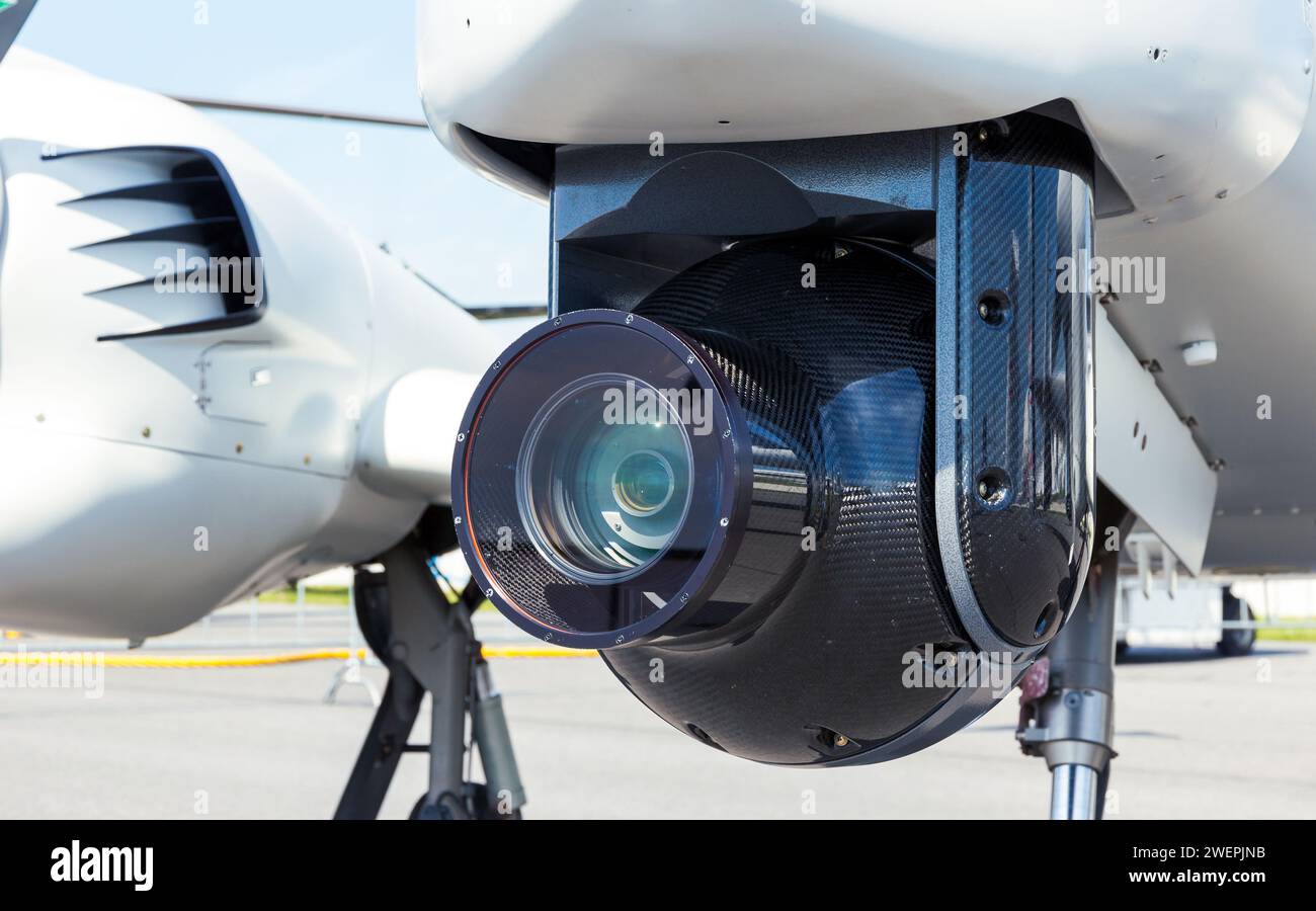 Camera pod under a surveillance aircraft Stock Photo - Alamy