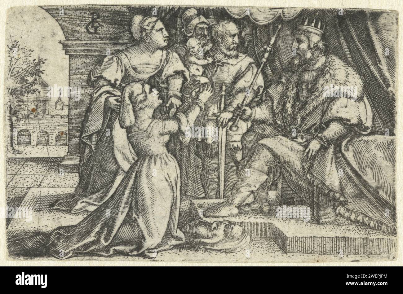 Judgment Of Solomo Georg Pencz 1529 1533 Print Solomon Velt An