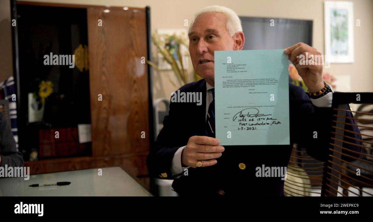 A STORM FORETOLD, Roger Stone, 2023. ph: Christopher Guldbrandsen ...