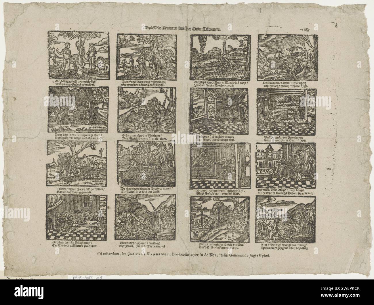 Biblical figures of the Old Testament, 1725 - 1780 print Leaf with 16 ...