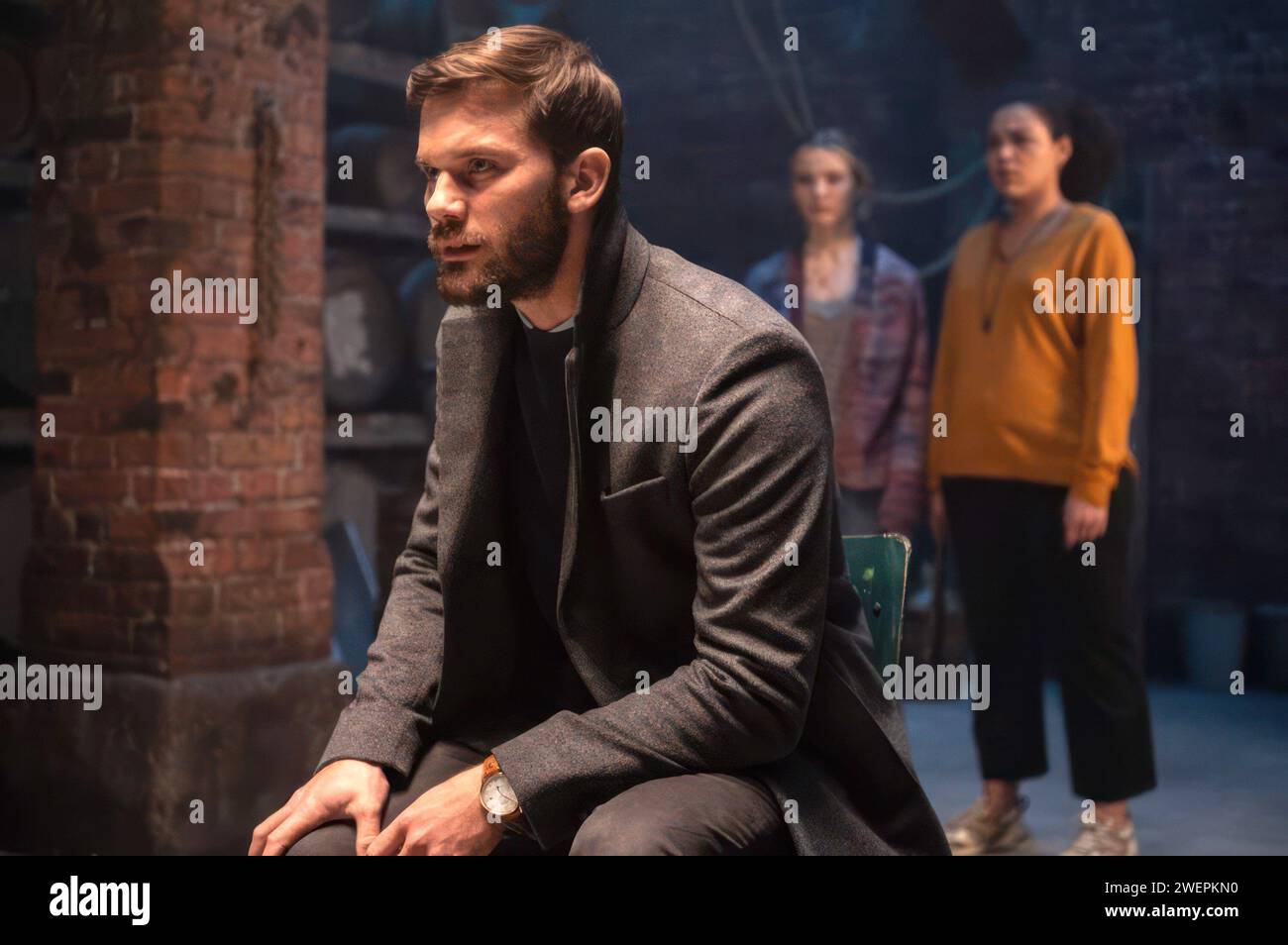 BAGHEAD, from left: Jeremy Irvine, Freya Allan, Ruby Barker, 2023. ph: Reiner Bajo ...