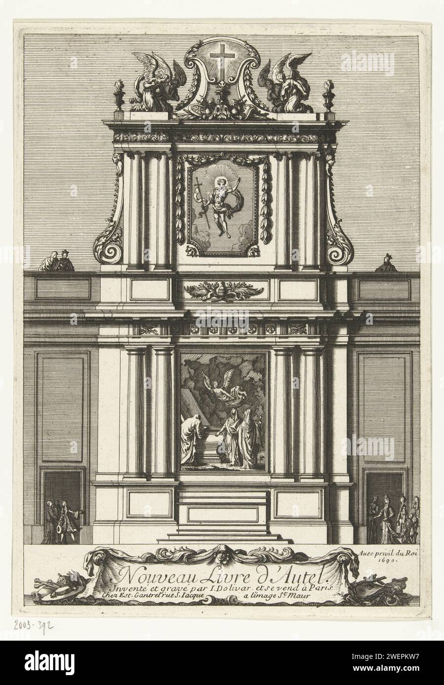 Titelblad: new altar book, Juan Dolívar, 1690 print Design for altar ...