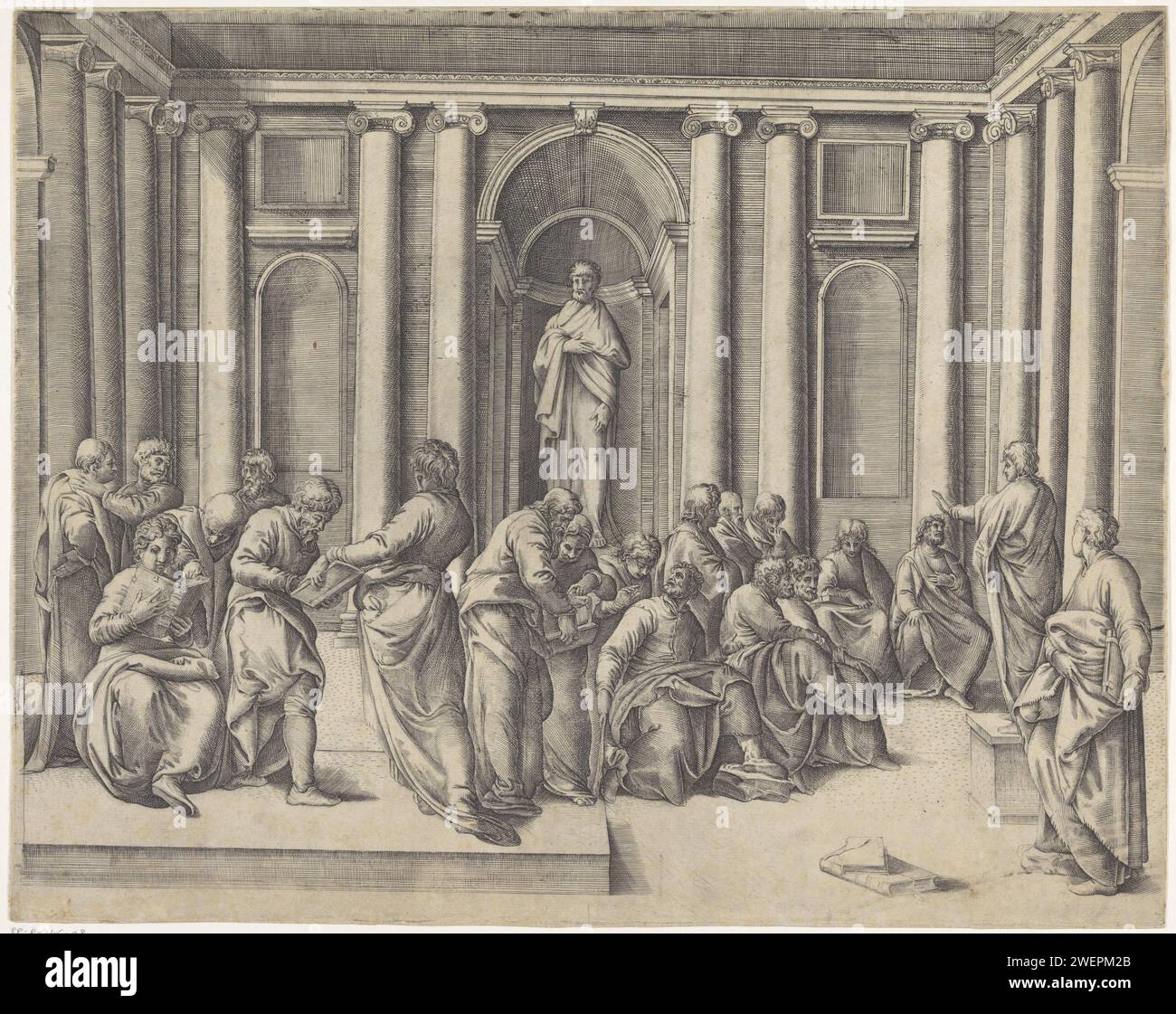 Christ between the scribes in the temple, Battista Franco, 1520 - 1561 ...
