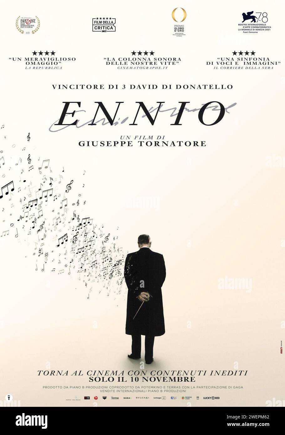 ENNIO, Italian poster, Ennio Morricone, 2021. © Music Box Films ...