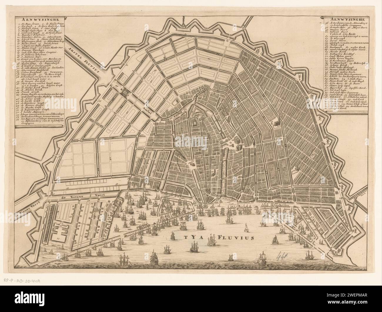 Map of Amsterdam with design for the fourth explanation, Anonymous, 1694 - in or before c. 1715 ...