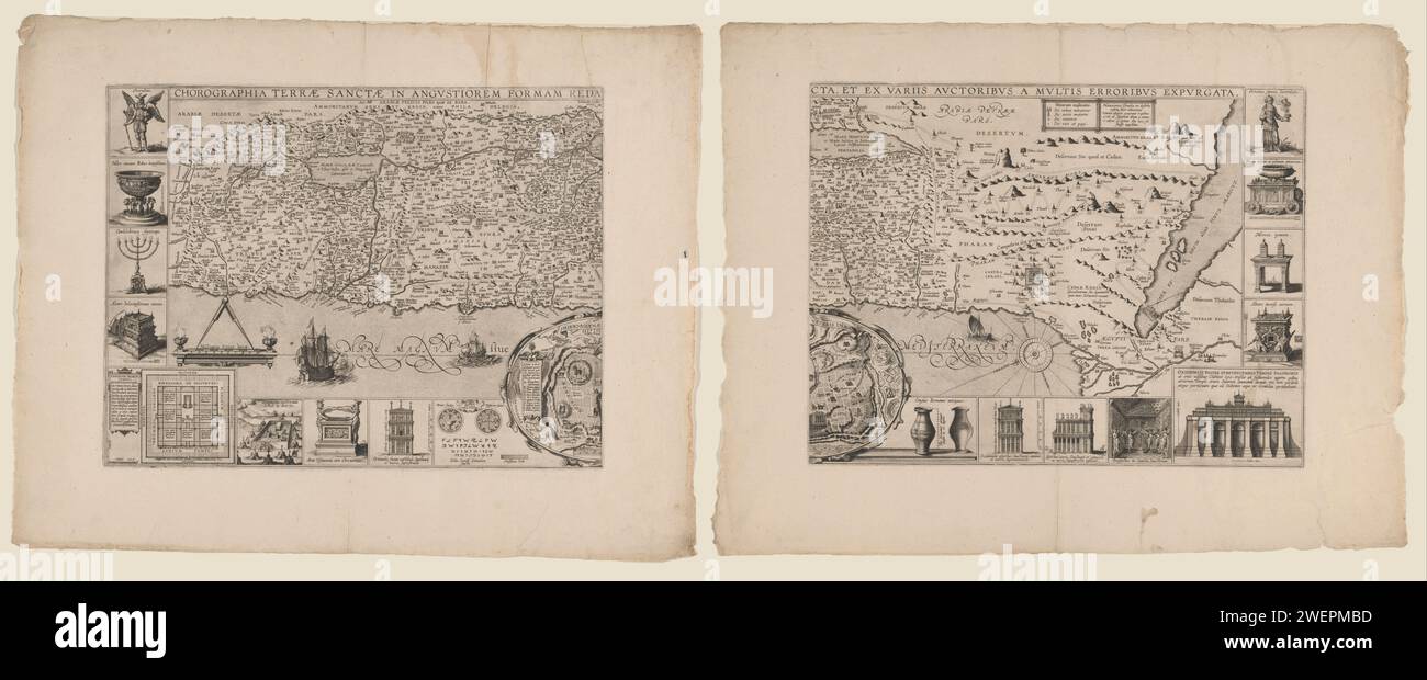 Map of the Holy Land, consisting of two parts, Cornelis Galle (I ...