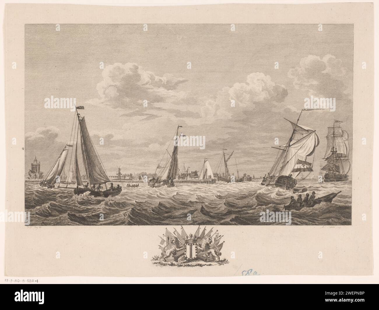 View of the port of Brielle, Mathias de Sallieth, after Dirk de Jong ...