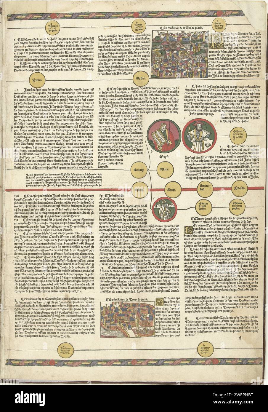 Cronica Cronicarum (...), Blad 4 correct, 1521 print Leaf 4 Recto of a ...