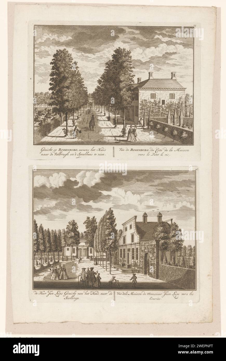 View of the Rozenburg country estate and face of the Mereveld country ...