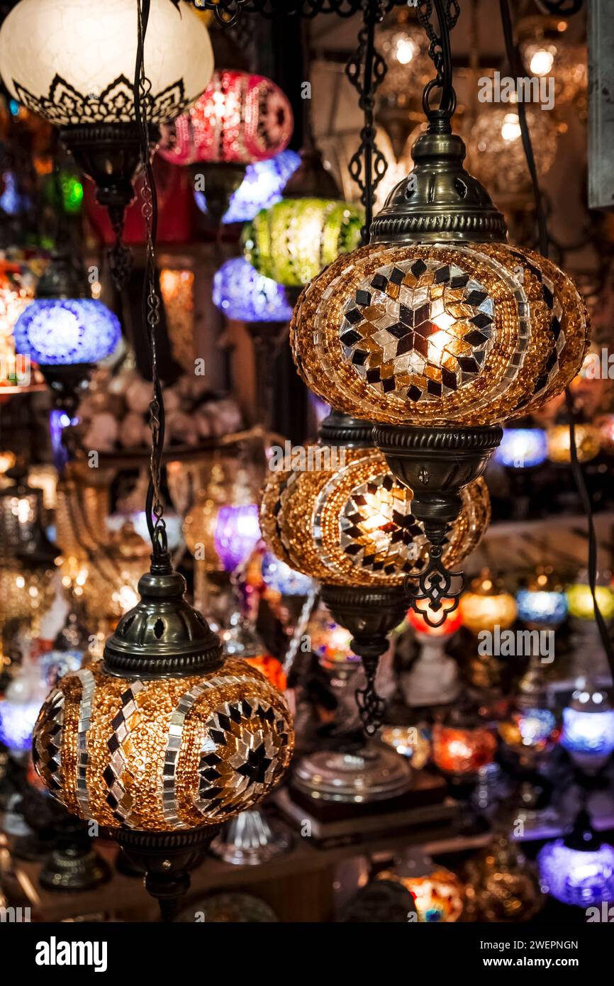 Traditional turkish glass lamps hi-res stock photography and images - Alamy