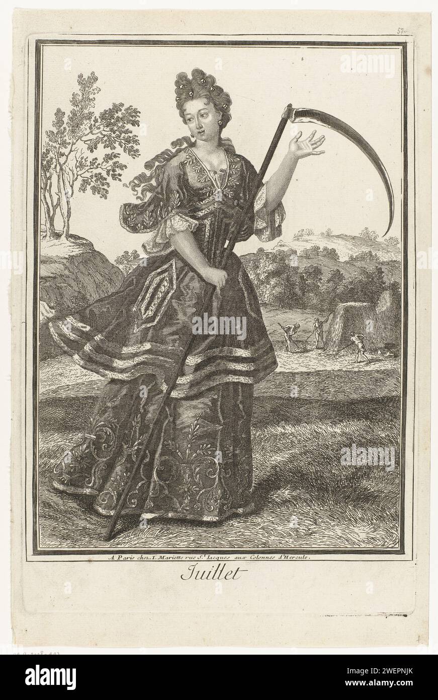 July, 1670 - 1742 print paper etching / engraving the twelve months ...