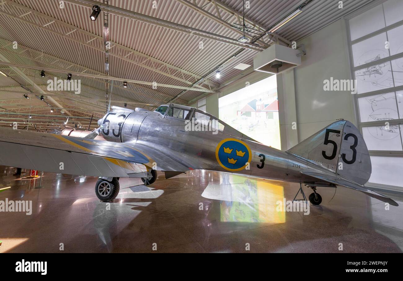 Seversky P-35 aircraft in the Flygvapenmuseum (Swedish Air Force Museum ...