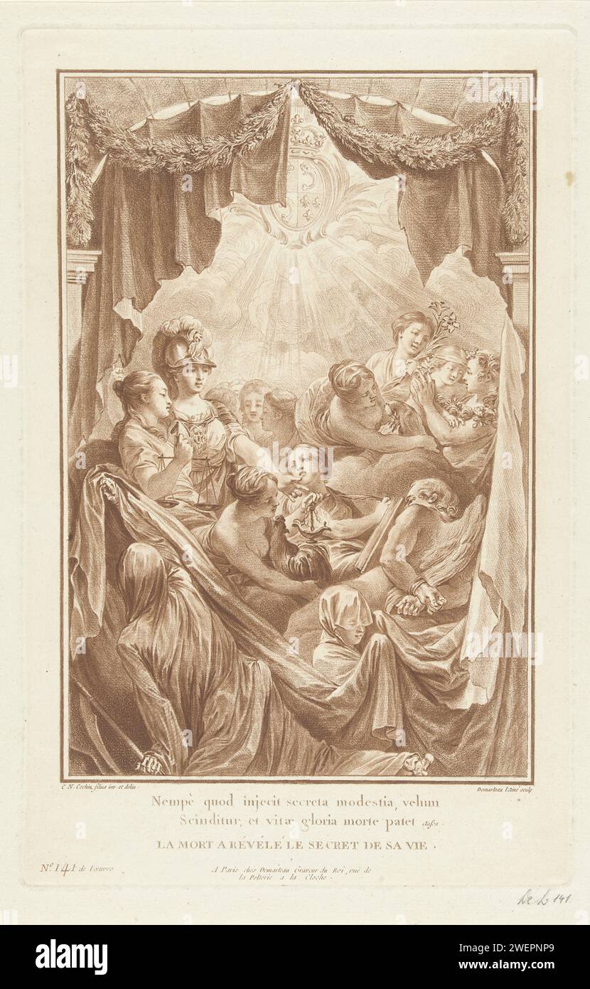 Allegory at the death of Louis XV, Gilles Demarteau, After Charles ...