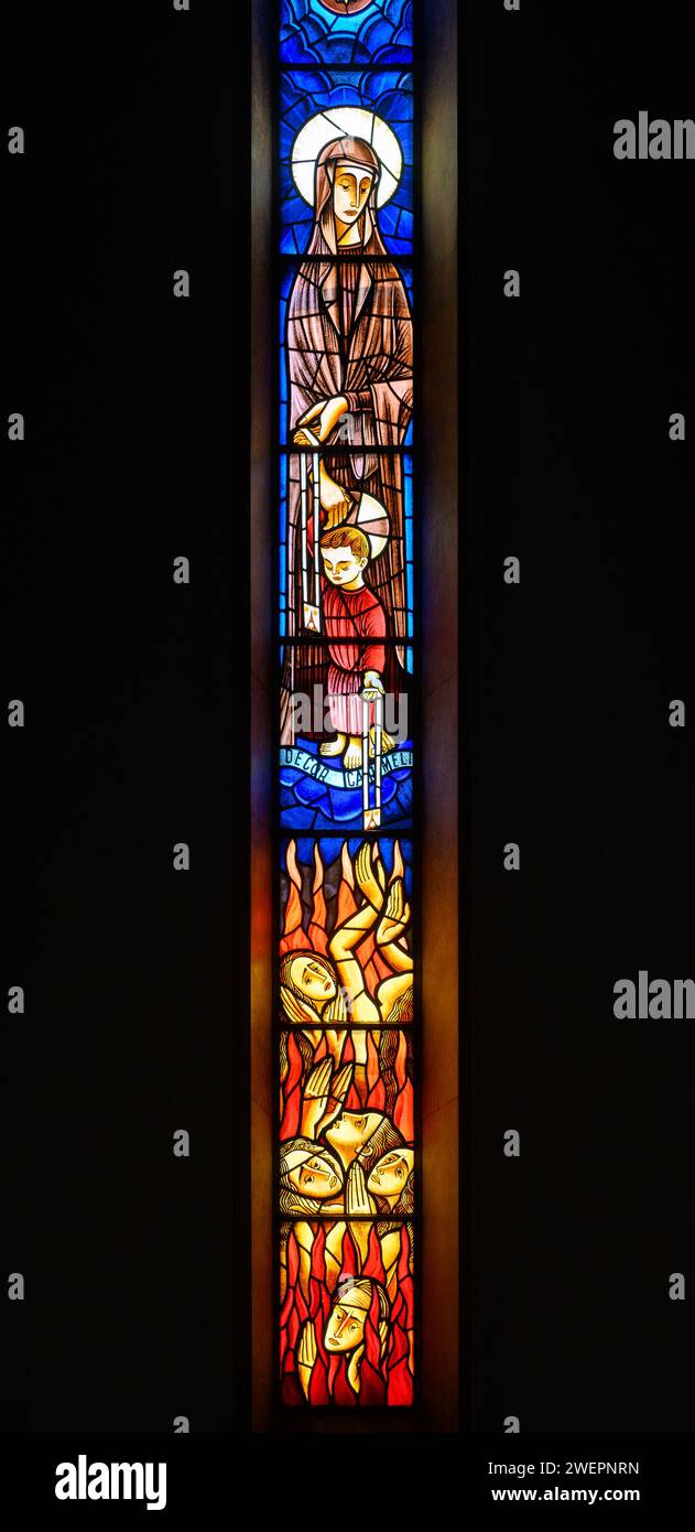 The Virgin of Carmel and Jesus hand the scapular to souls in Purgatory ...