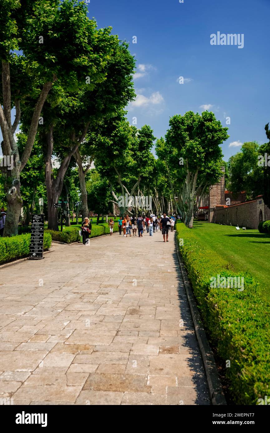 the walking path leading to the main entrance of Topkapi Palace, the ...