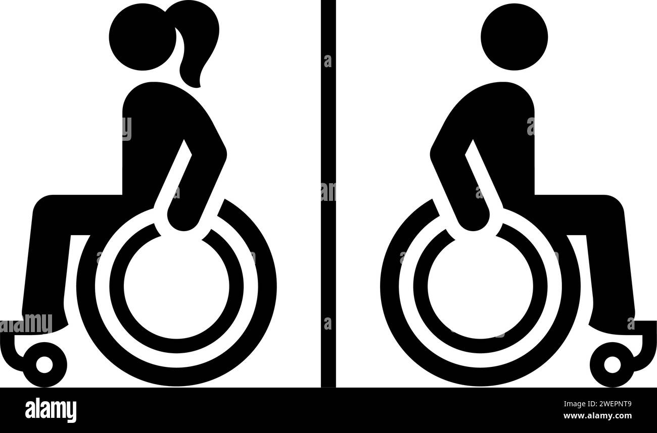 Disabled toilet sign, wc icon in simple style Stock Vector Image & Art ...