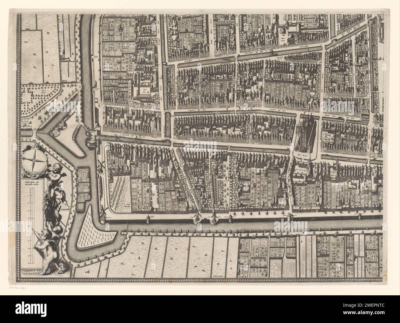 Map of the Delft Figurative map (part left), Johannes de Ram, after Jan ...