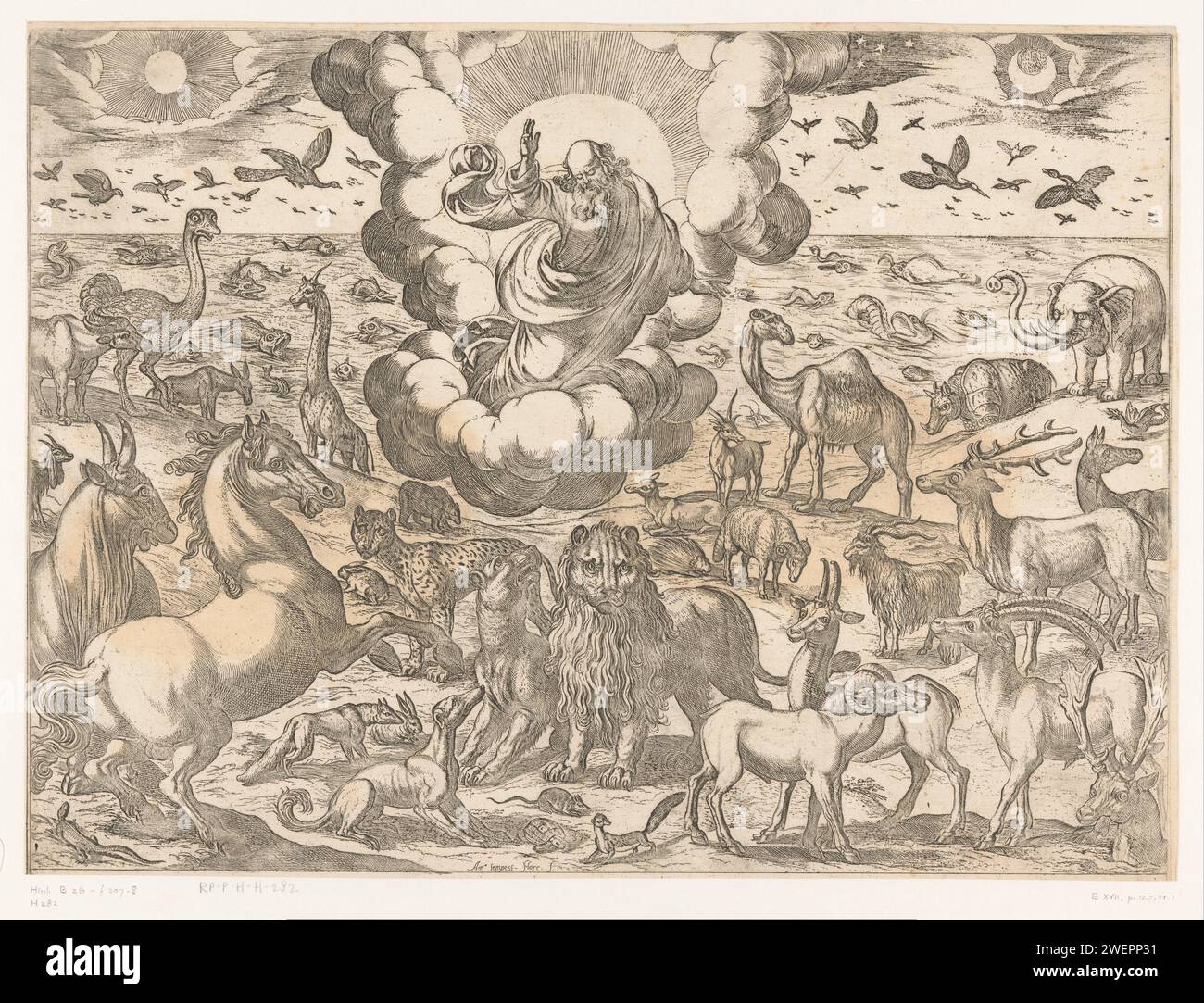 God creates the animals, Antonio Tempesta, After Rafaël, 1565 - 1630 ...