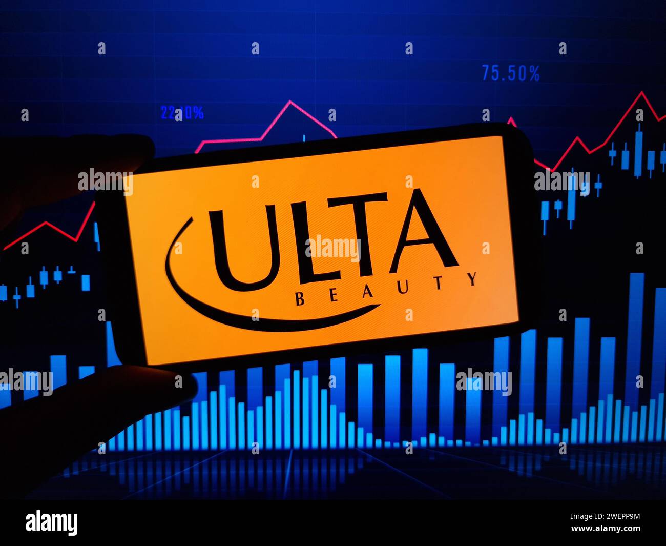 Konskie, Poland - January 25, 2024: ULTA Beauty company logo displayed ...