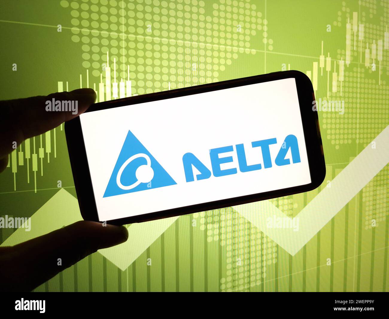 Konskie, Poland - January 25, 2024: Delta Electronics company logo ...