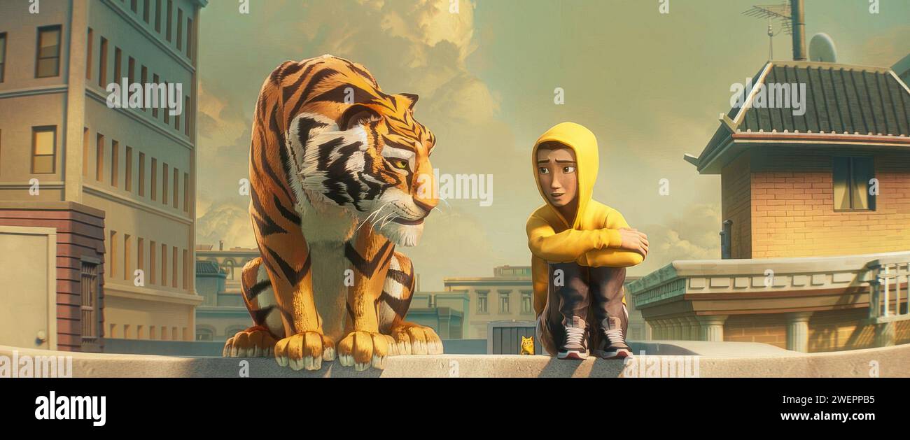 TIGER'S APPRENTICE, from left: Mr. Hu (voice: Henry Golding), Tom the Tiger's Apprentice (voice ...