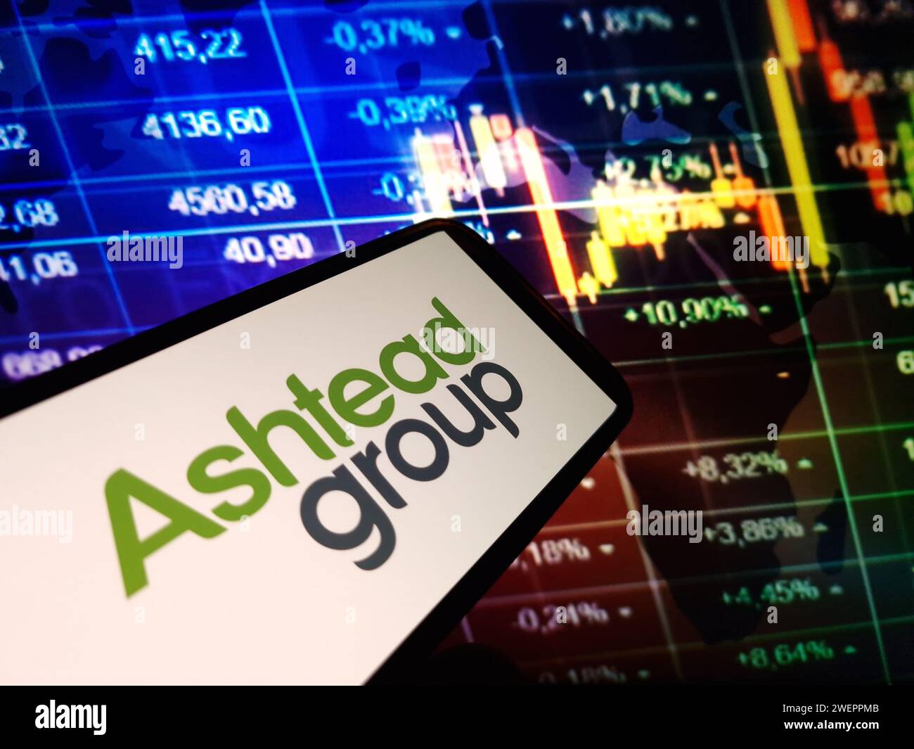 Konskie, Poland - January 25, 2024: Ashtead Group company logo ...