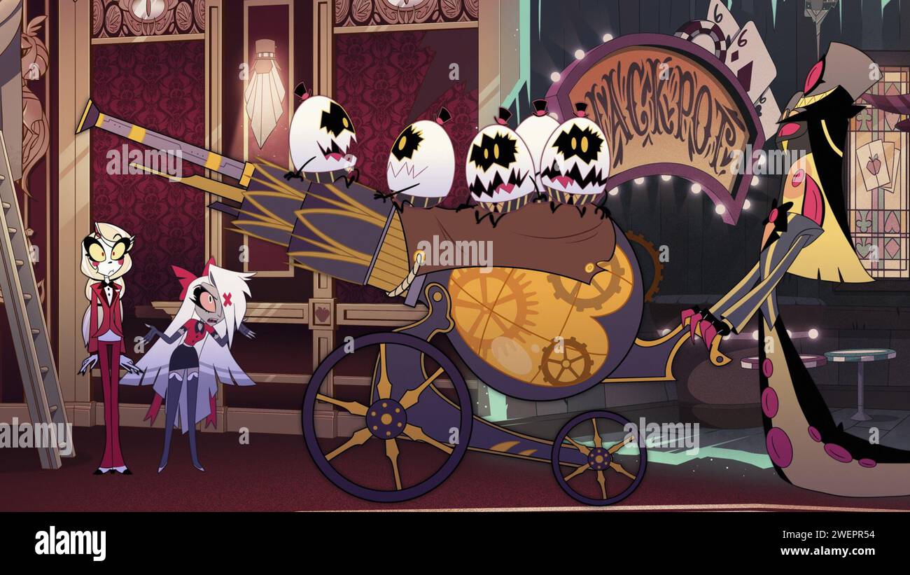 HAZBIN HOTEL, from left: Charlie Morningstar (voice: Erica Henningsen), Vaggie (voice: Stephanie ...