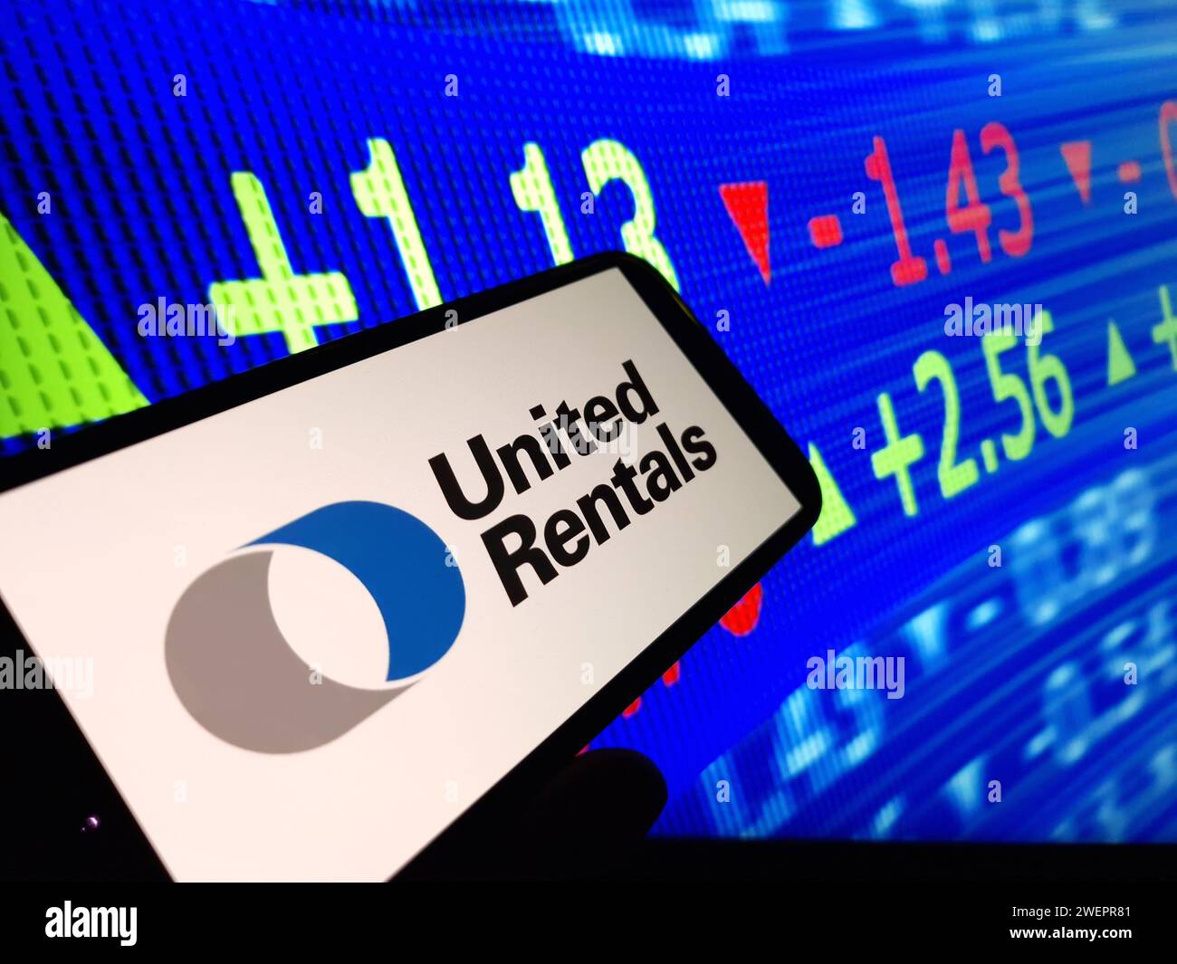 Konskie, Poland - January 25, 2024: United Rentals company logo ...