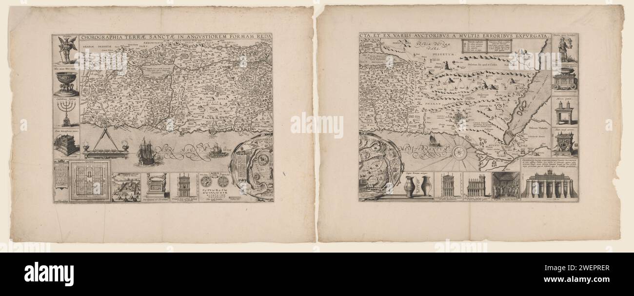 Map of the Holy Land, consisting of two parts, Cornelis Galle (I ...