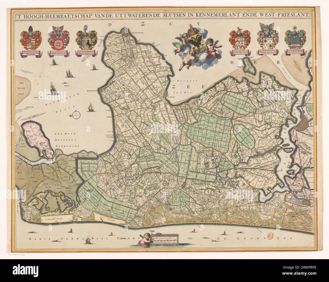 Map of Kennemerland and West -Friesland, Coenraet Decker, 1682 - 1686 ...