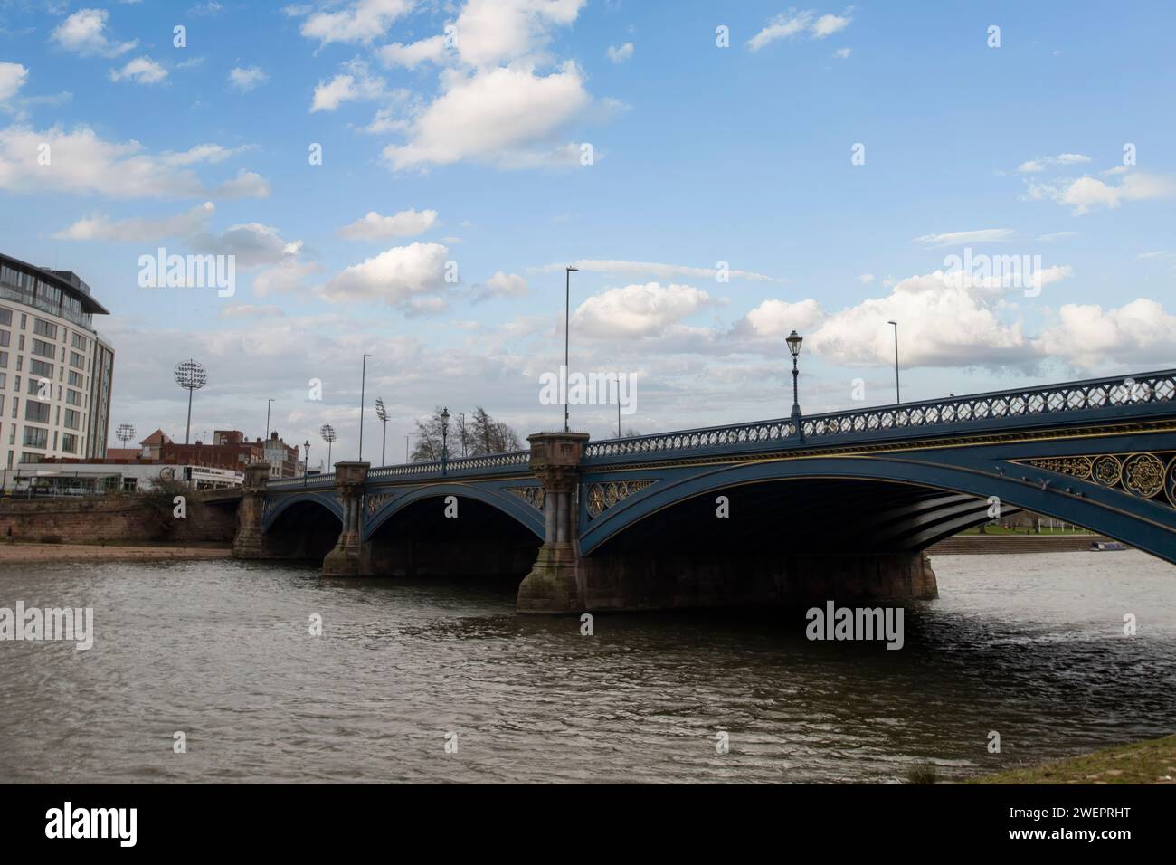 The arches of Trent Bridge spanning the River Trent in Nottingham, UK ...