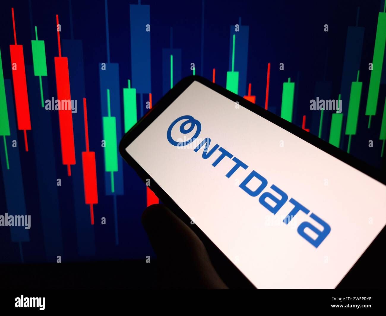Konskie, Poland - January 25, 2024: NTT Data company logo displayed on ...