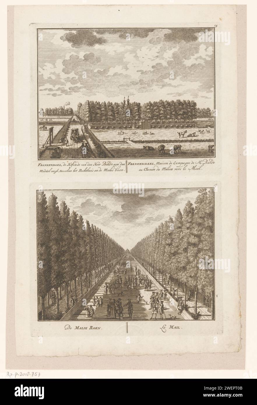 View of the Buitenplaats Frankendael and a view of the Maliebaan ...
