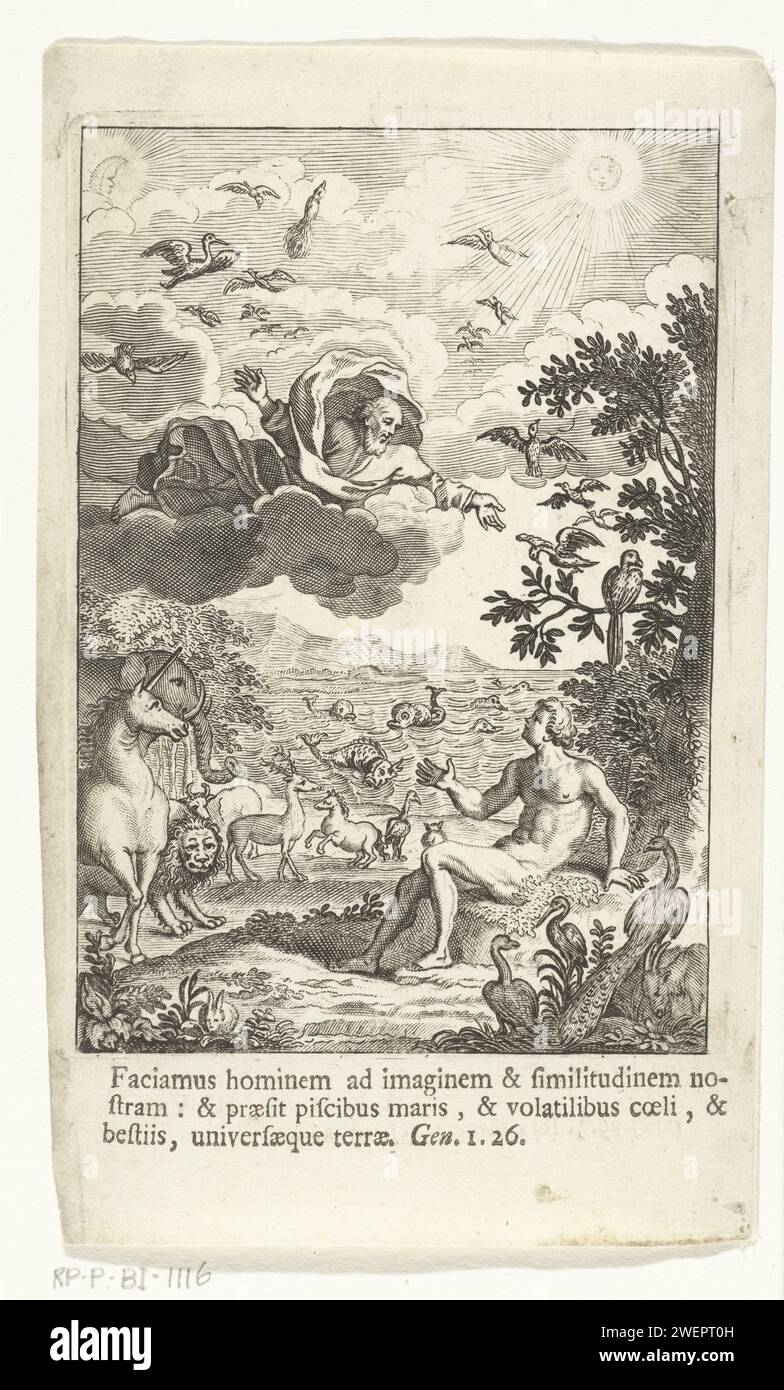 Creation of Adam, Jan Baptist Berterham, 1696 - 1721 print God creates ...
