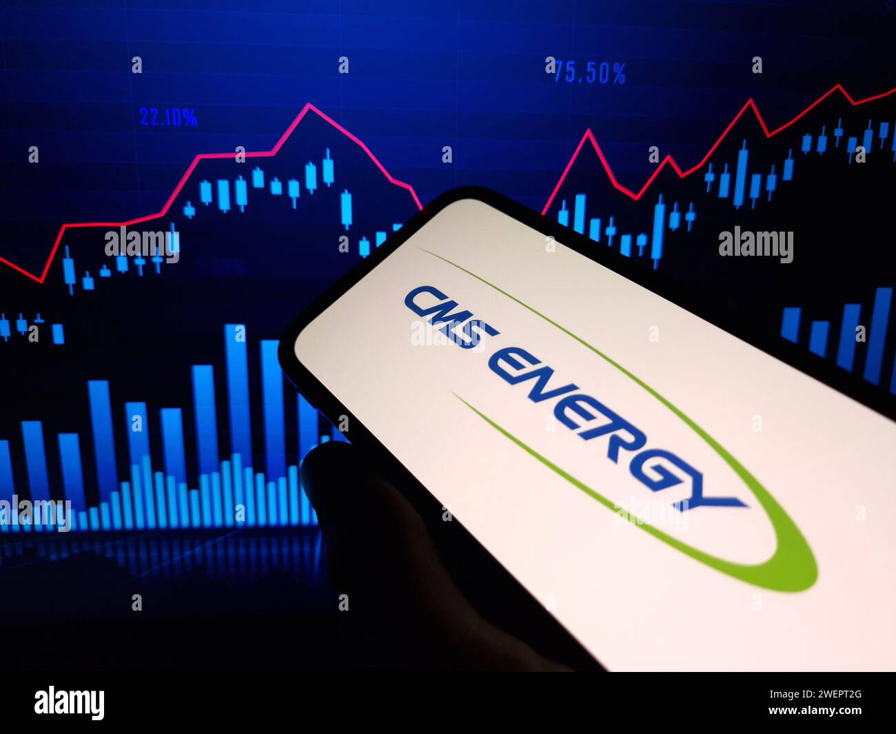 Konskie, Poland - January 25, 2024: CMS Energy company logo displayed ...