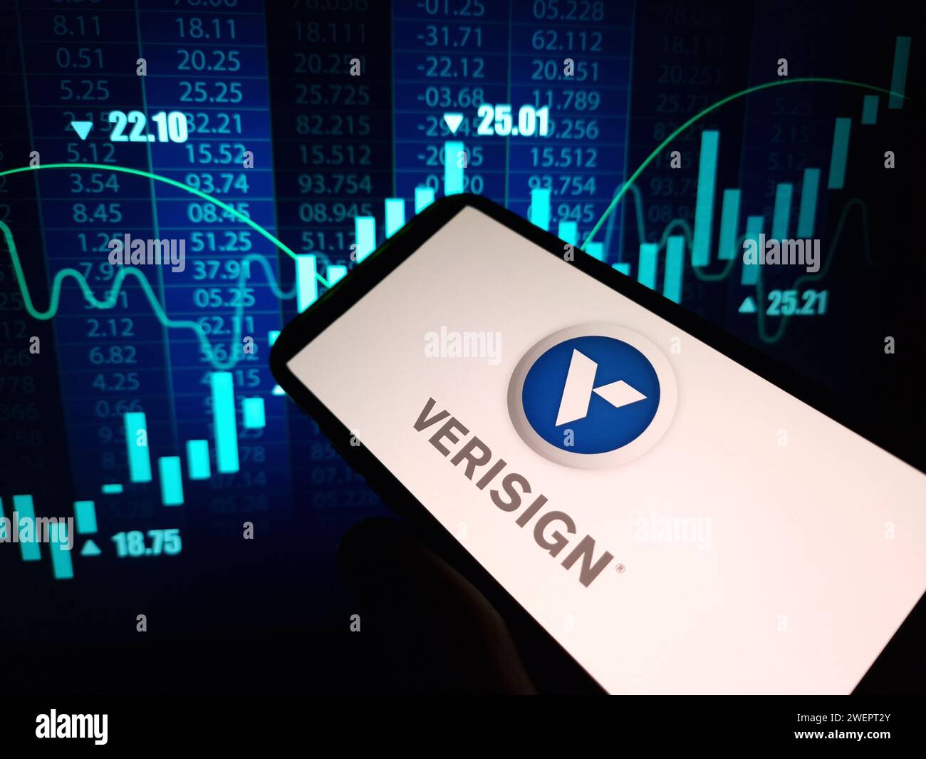 Konskie, Poland - January 25, 2024: VeriSign company logo displayed on ...